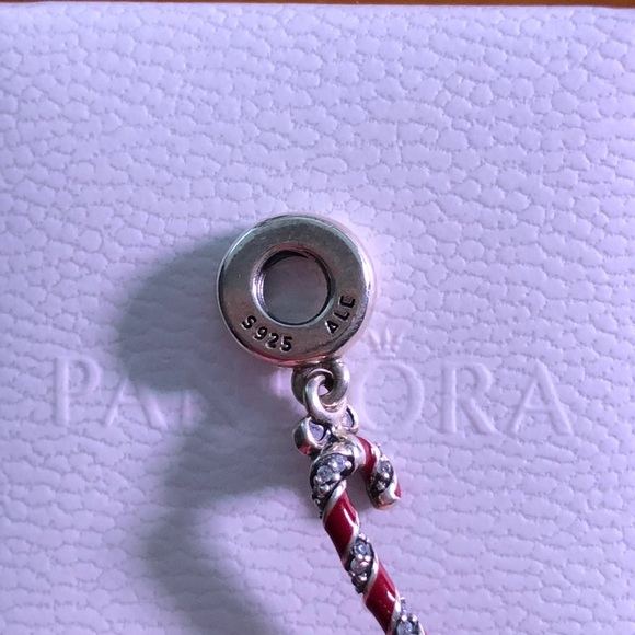 Pandora | Jewelry | Pandora Sparkling Candy Cane Dangle Charm | Poshmark